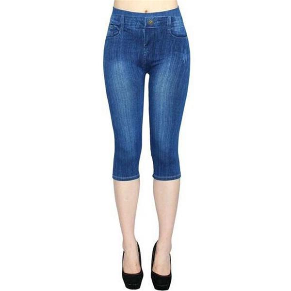 Buy Women's Fashion Imitation Denim Leggings Women's Cropped Trousers ...