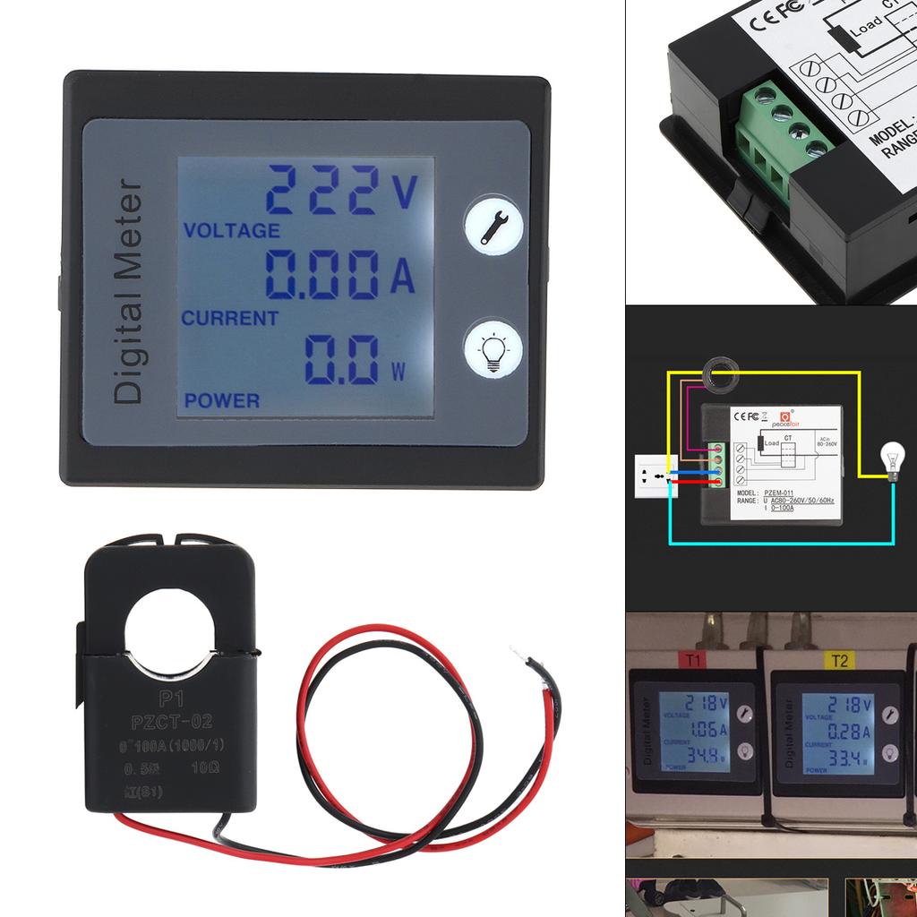 Buy 220V 100A Khw AC Single Phase Digital Electric Saver Power Meter ...