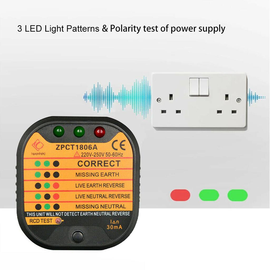 Cheap UK 3 Pin Plug Mains Socket Tester Voltage Test Checker Detector ...