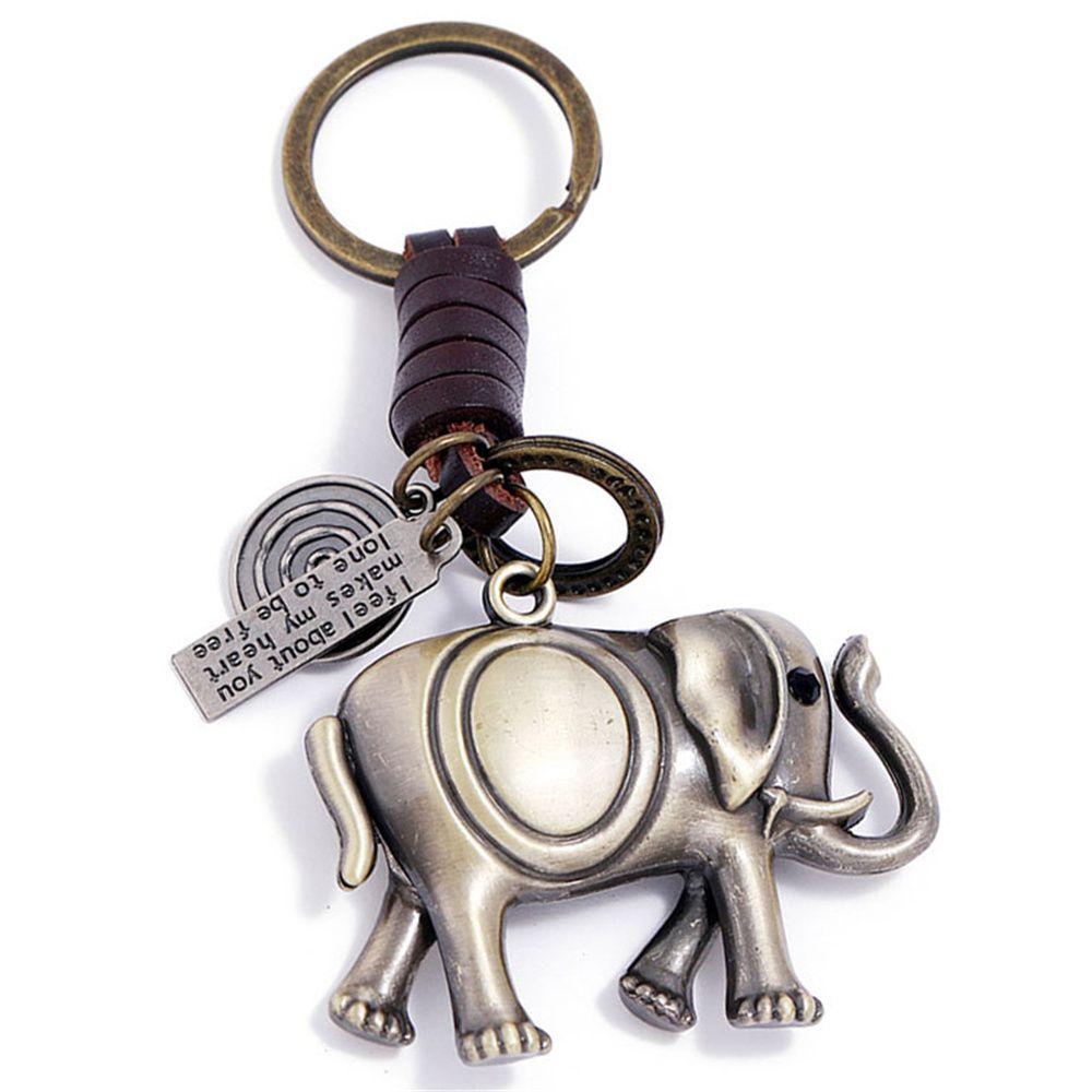 Cheap Bag Ornaments Women Charm Key Holder Elephant Keychains Leather ...