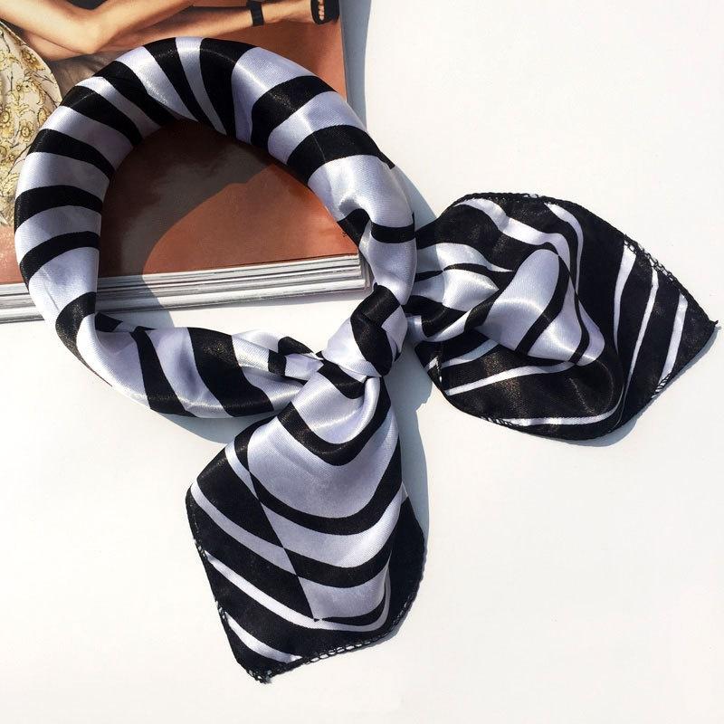 Buy Fashion Women's Work Wear Silk Scarf Print Satin Square Scarf Hotel ...