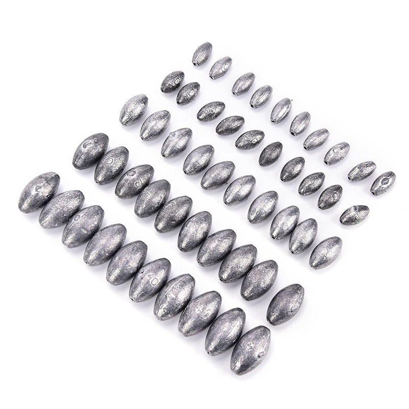Buy 10Pcs Gray Lead Oval Shaped Beads Fishing Lures Angling Gear 5G/10G ...