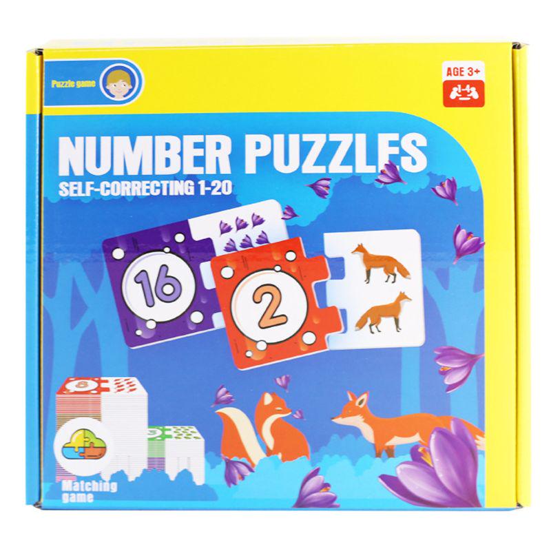 Buy Self-Correcting Number Puzzles Set Developmental Toys Storage Box ...