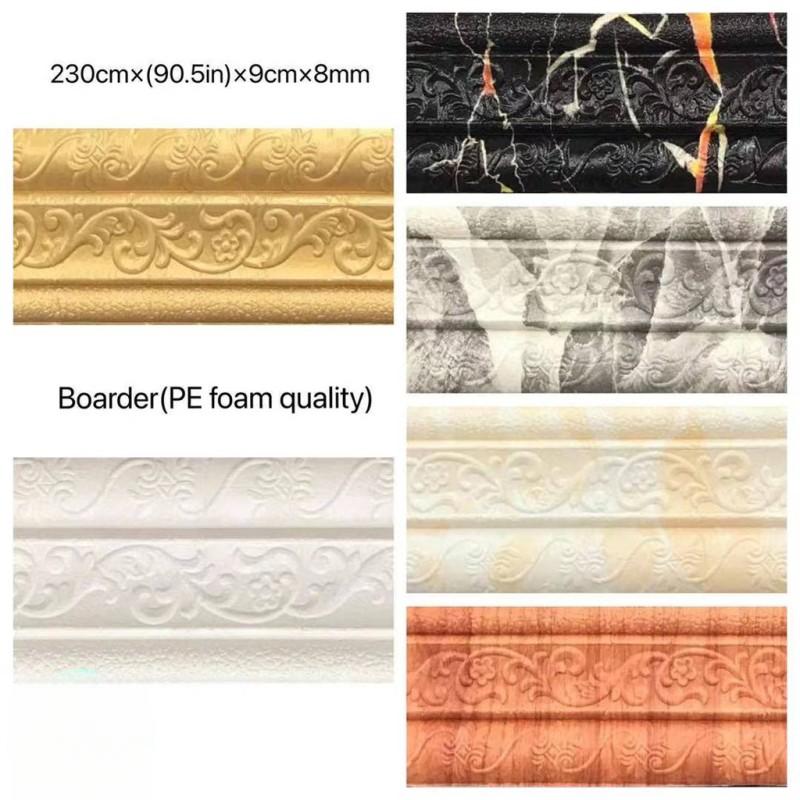 Satın alın 9CM*2.3M 3D Wallpaper PE Foam Sticker Boarder line for ...