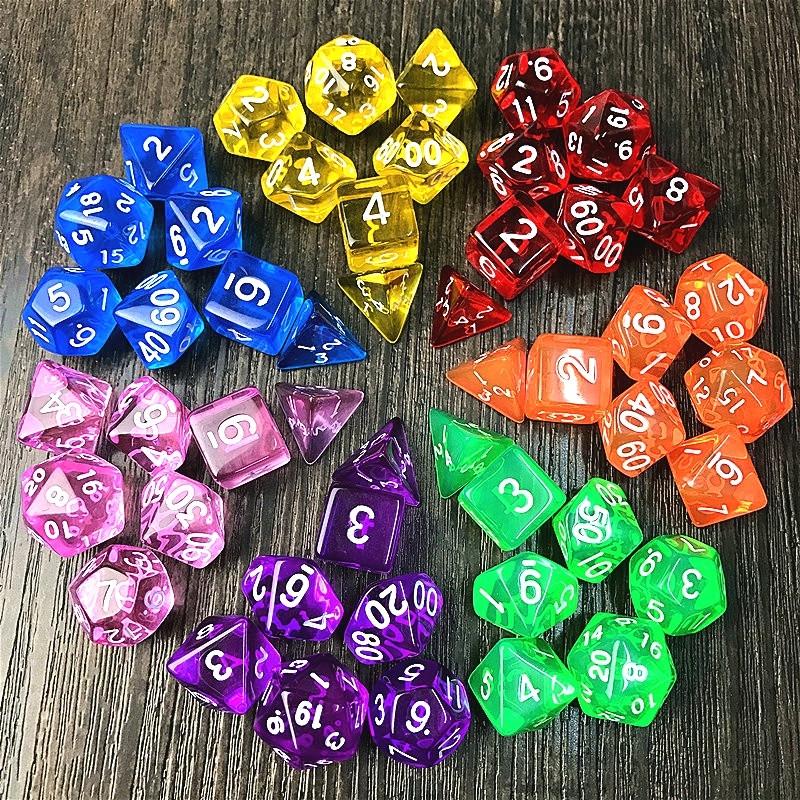 Buy Dungeons Dragons 7pcs Creative RPG Colorful Multicolor Mixed D4 D6 ...