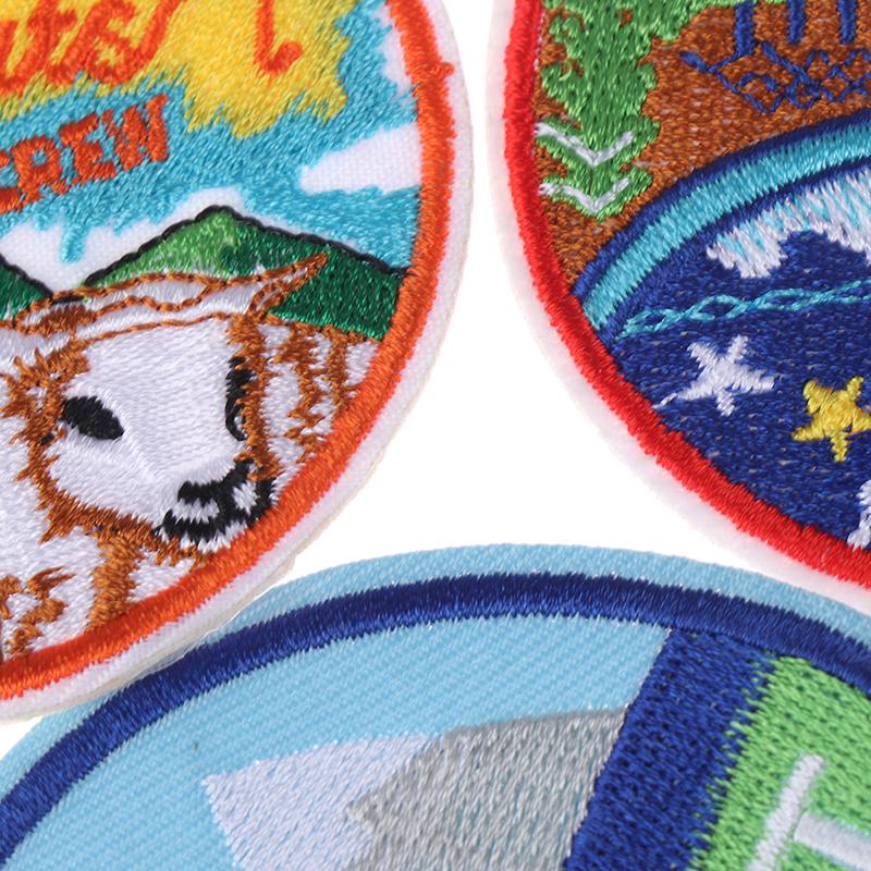 Buy 1 Pc Carriage Round Embroidery Patches For Stripes On The Backpack ...