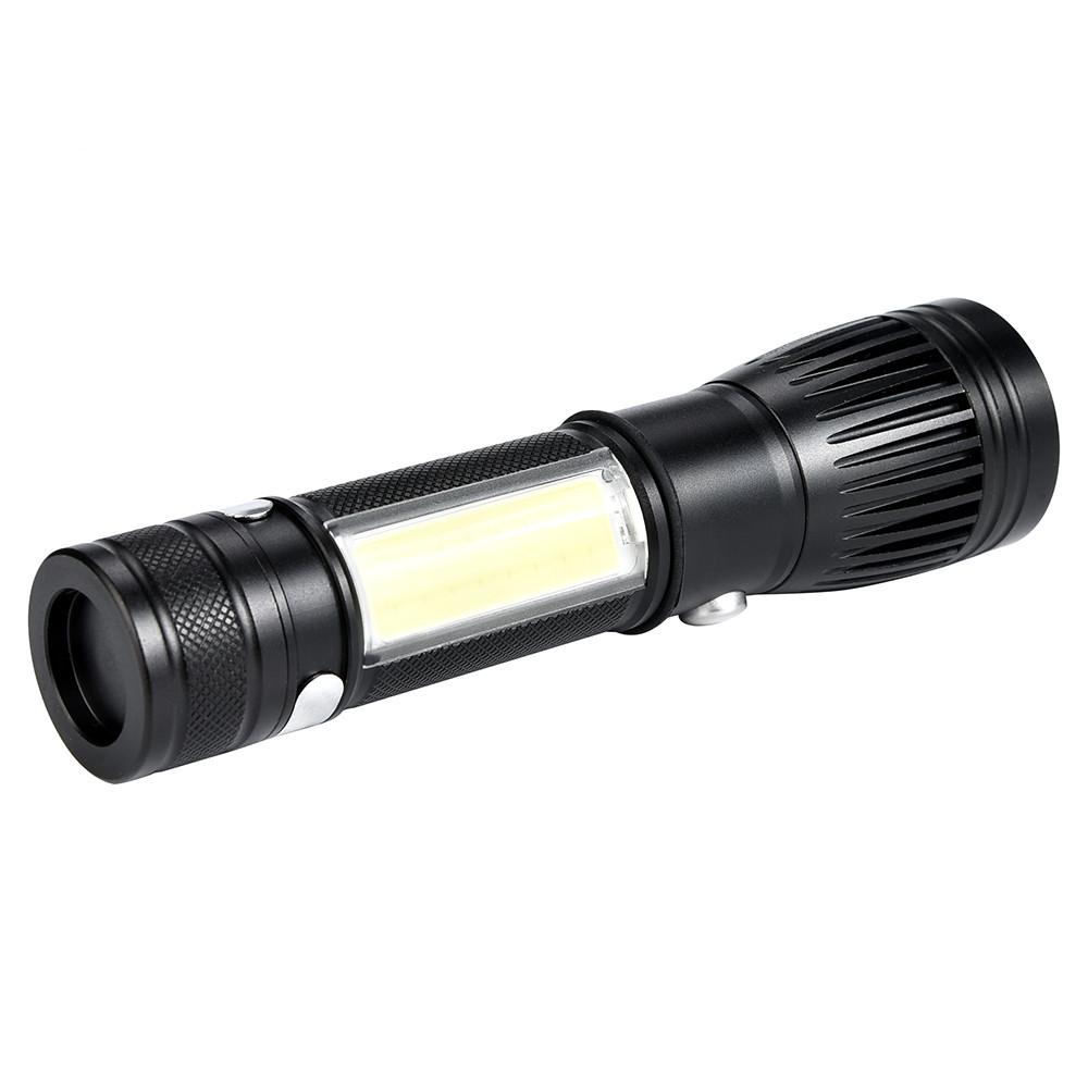 Buy T6 COB Flashlight Zoomable LED Torch 18650 USB Rechargeable Light ...
