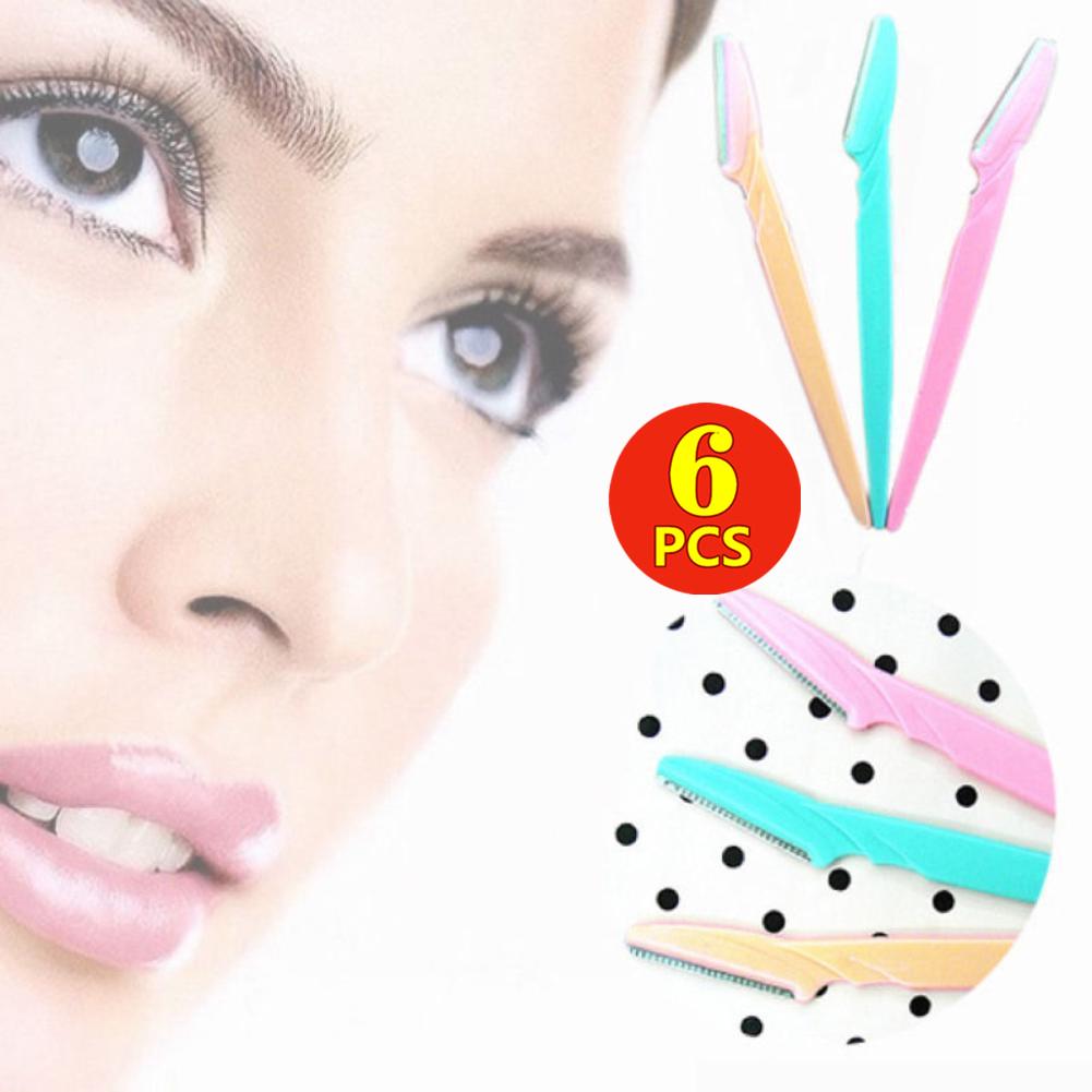 Buy 6PC Women Tinkle Face Eyebrow Hair Removal Safety Razor Trimmer ...
