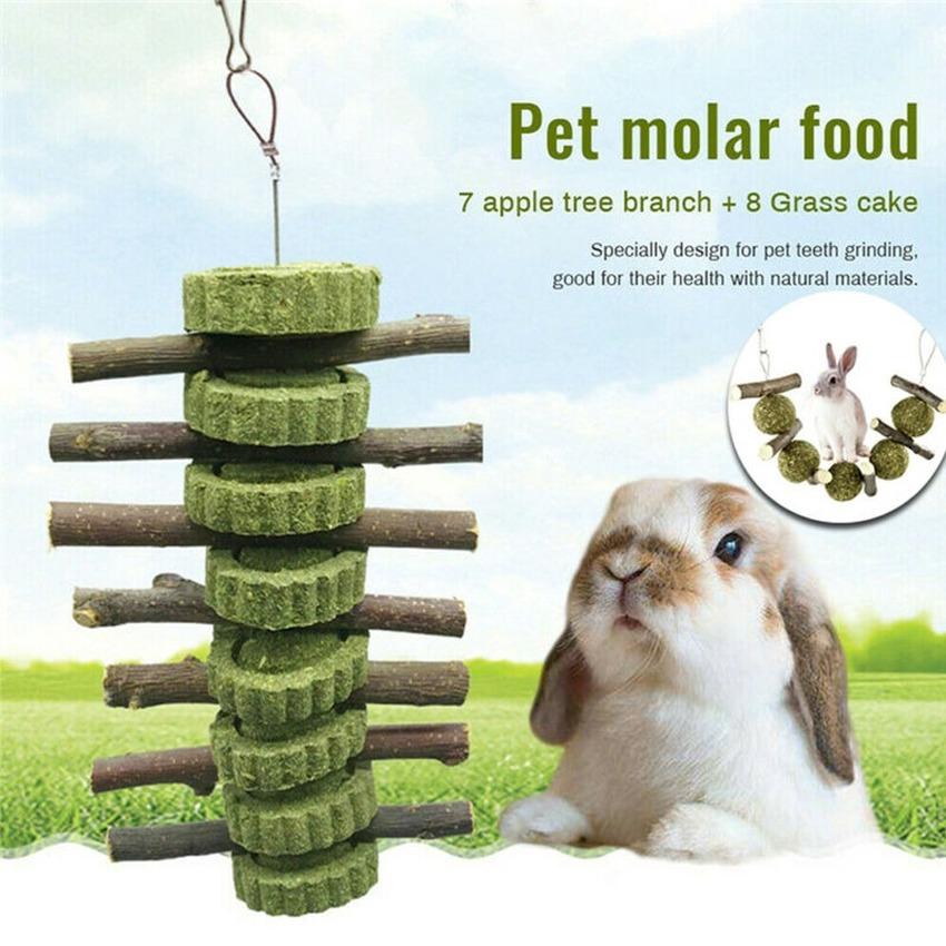 Buy Rabbits Teeth Grinding Toys Rabbit Wood Tree Hanging Hamster Small ...