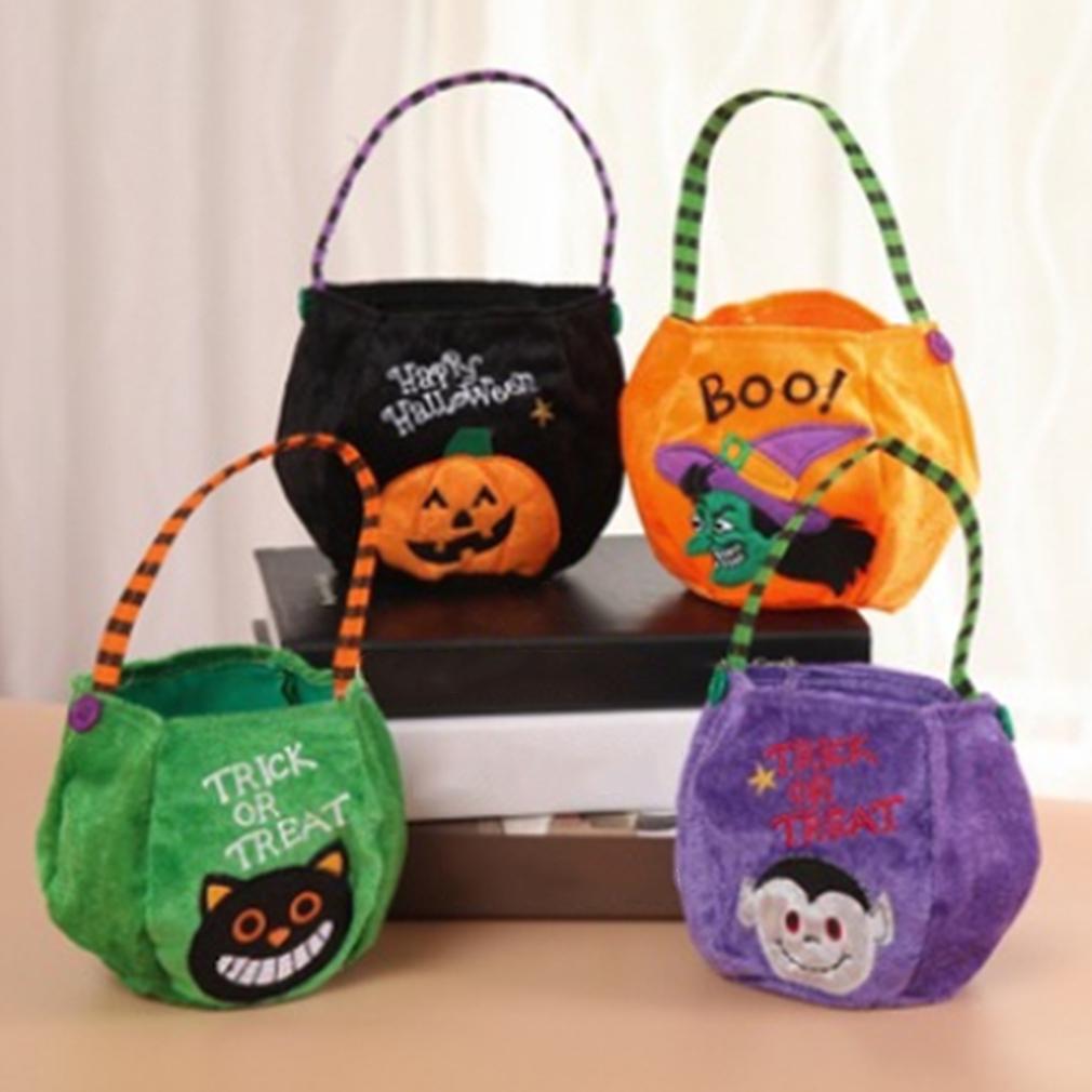 Buy Halloween Candy Pouch Gold Velvet Fabrics Child Pumpkin Party Candy ...