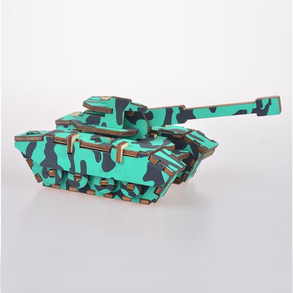 Buy 1pc Puzzle Box-packed Funny DIY Educational 3D Wooden Tankette Toy ...