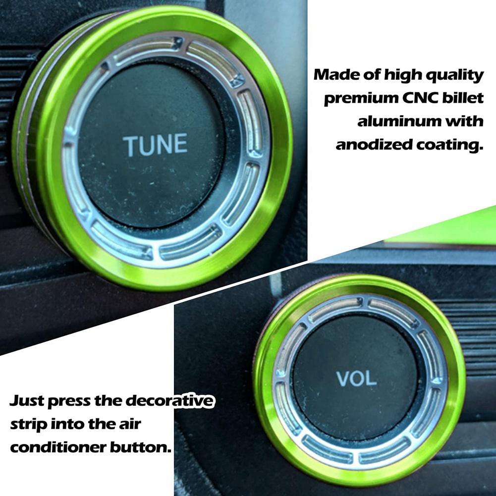 Cheap Aluminum Center Console Volume & Tune Knob Cover Ring Trim, Green | Joom