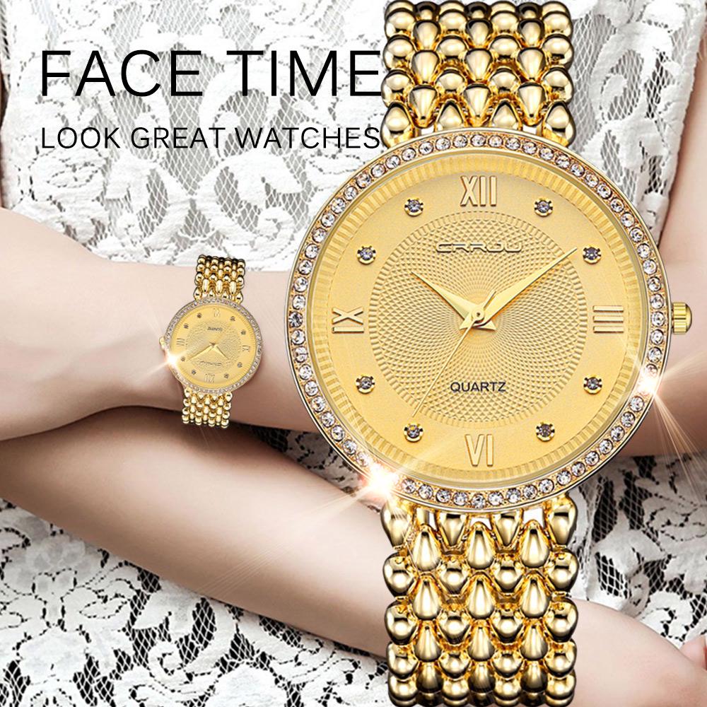 Buy Luxury Women Watch Fashion Lady Dress Wrist Watches Golden Fashion ...