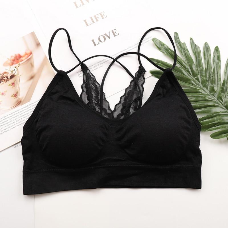 Buy Women Lingerie Bras Threaded Cotton Sexy Mesh Beauty Back Lace Back ...