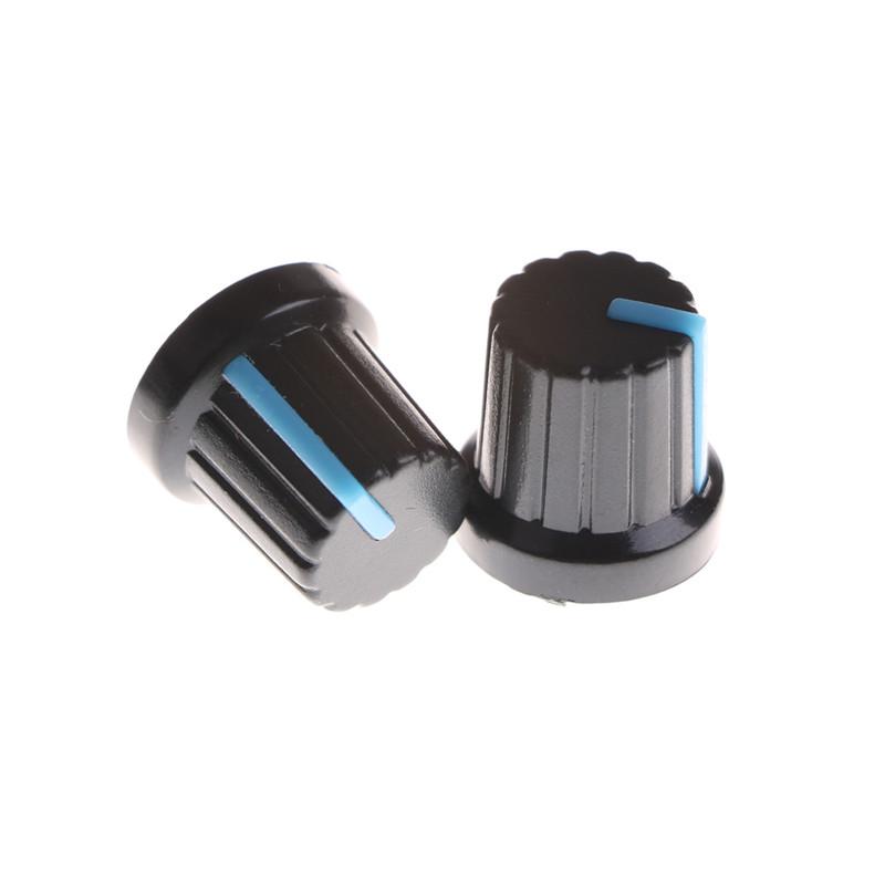 Buy 20pcs Blue Indication 6mm Shaft Hole Knurled Grip Potentiometer Pot ...