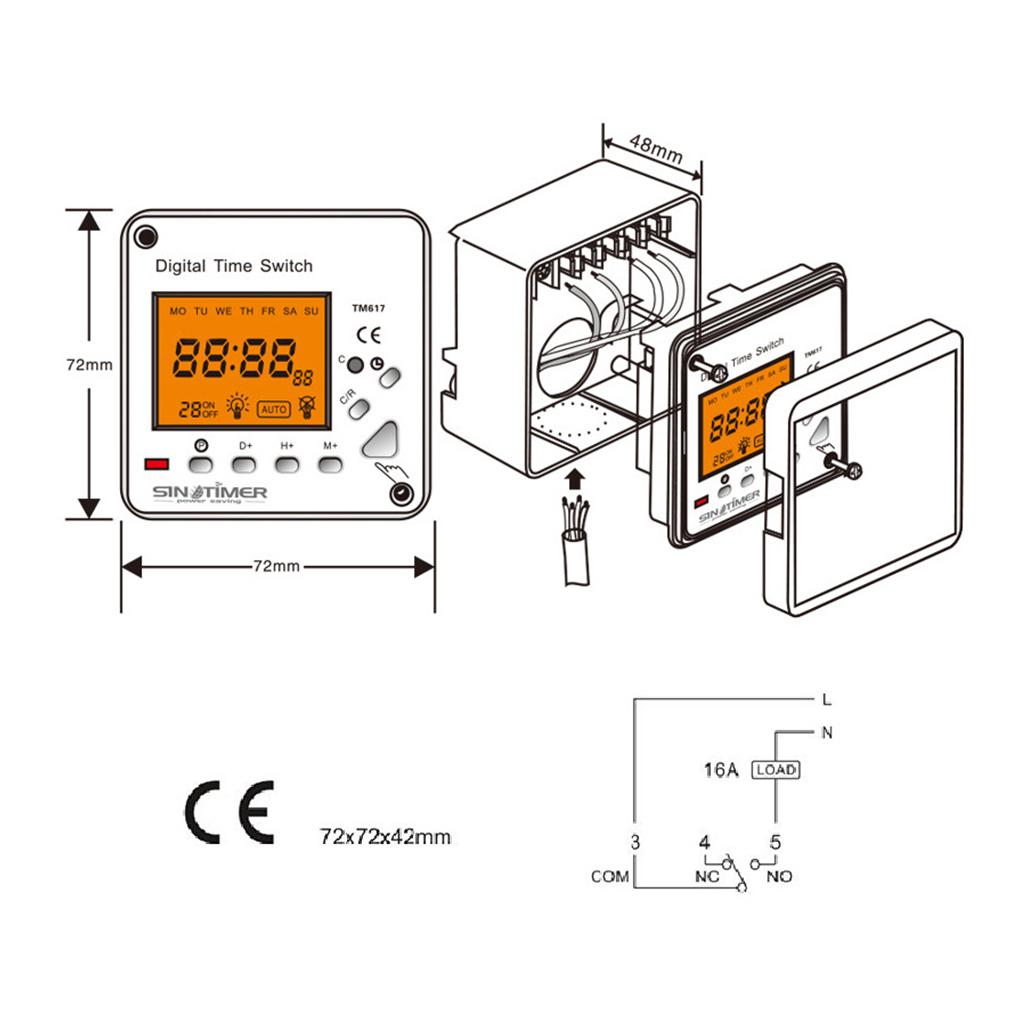 Digital Time Switch with LED Display Plastic Programmable Electronic ...