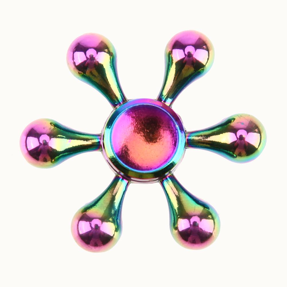 Buy Colorful Fidget Spinner Hexagonal Alloy Hand Spinner for Autism and ...