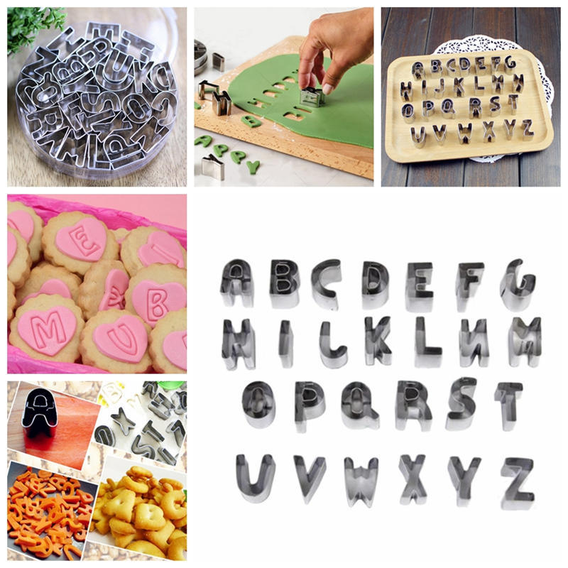 Buy Diy 26Pcs Biscuit Cake Mold Cutter Letters Alphabet Shape Mould ...