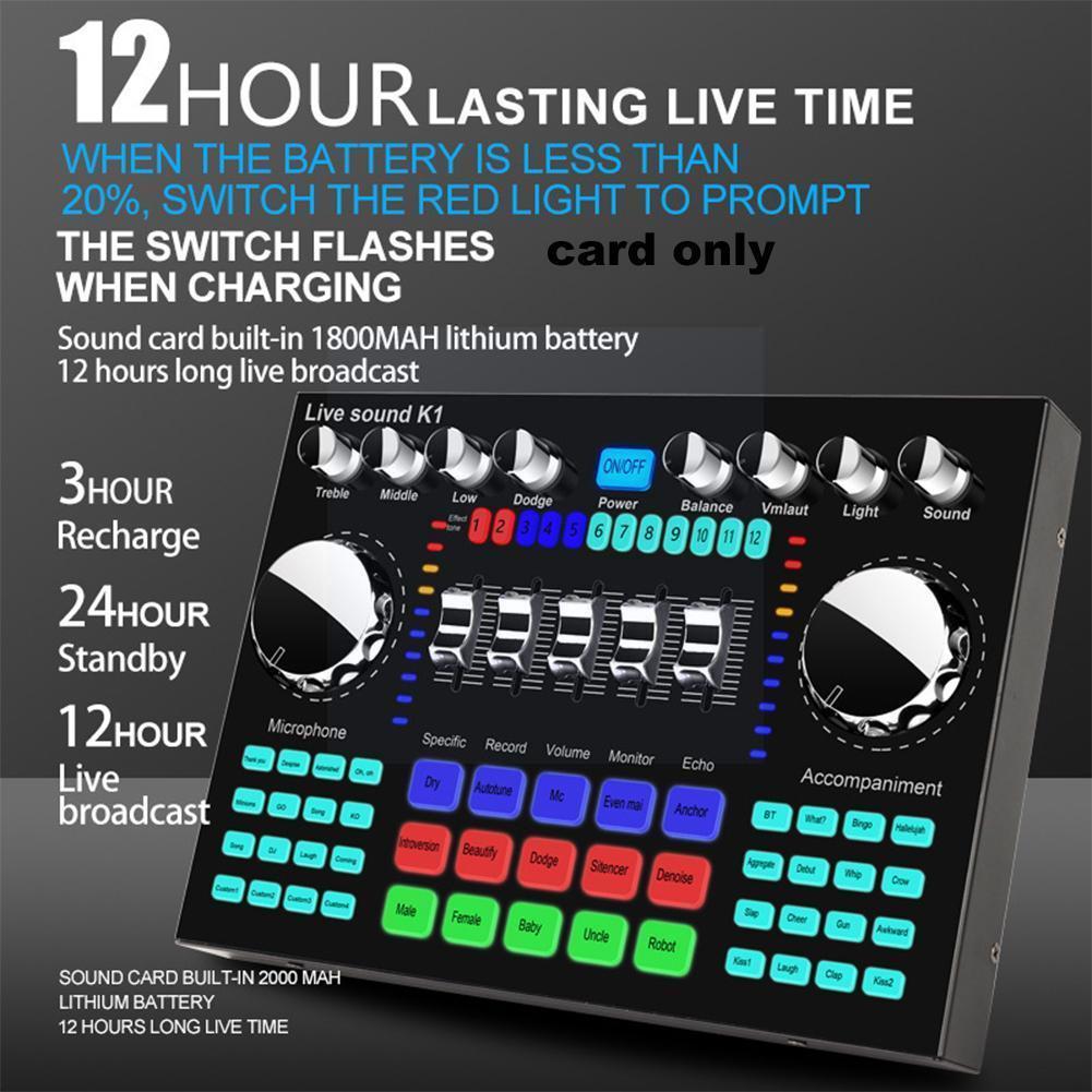 Buy K1 Webcast Professional Sound Card DJ Equipment Bluetooth Wireless ...