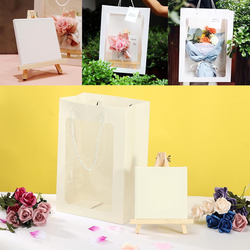 Buy Window Tote Bag Christmas Flower Bundle Packaging Gift Bag Easel ...