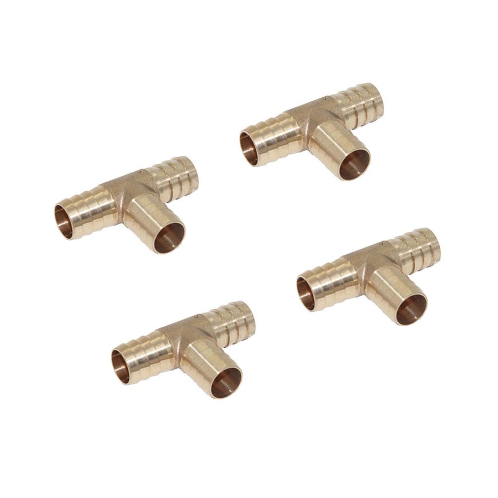 Buy 4Piece Barbed Brass T Piece 3 Ways Tee Hose Fuel Joiner Adapter ...