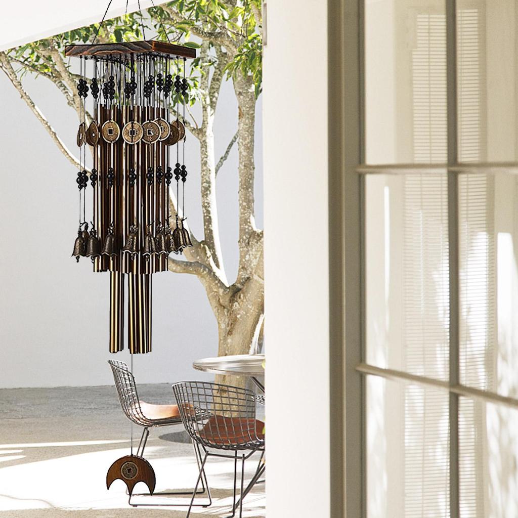 Buy Outdoor Indoor Metal Tube Wind Chime With Copper Bell Decoration 80cm Windchimes Garden ...