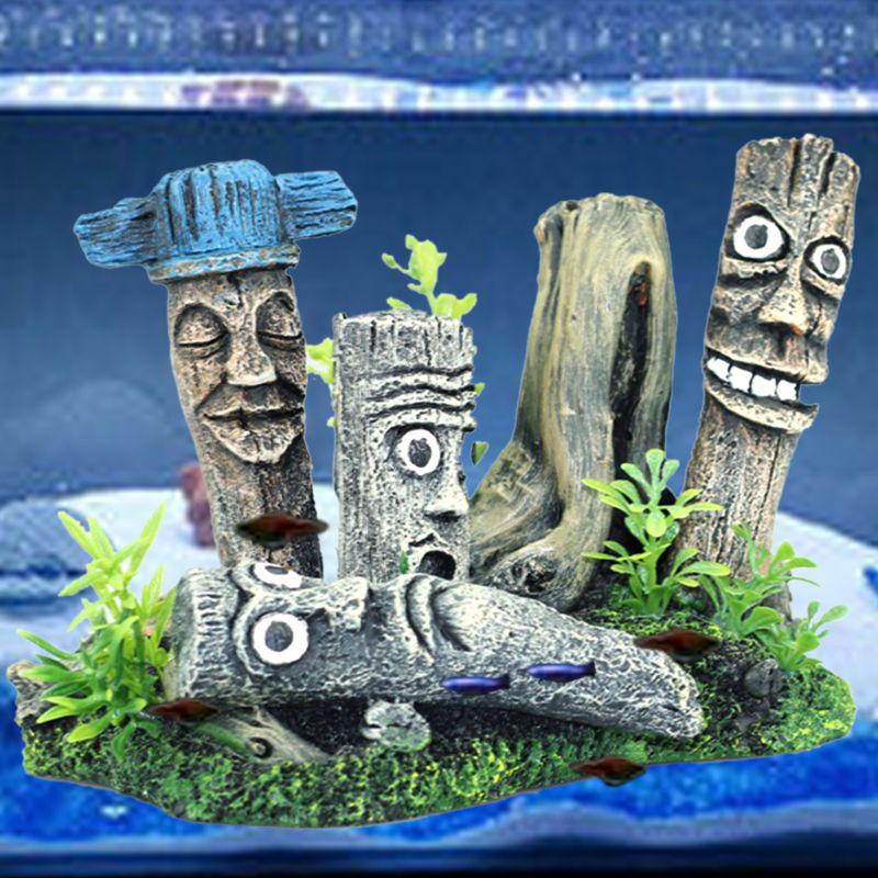 Buy Easter Island Moai Portrait Aquarium Fish Tank Landscaping ...