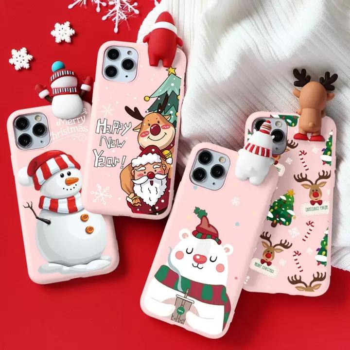Christmas Snow 3D Santa Elk Phone Case for iPhone 13 12 11 Pro XS MAX 8 ...
