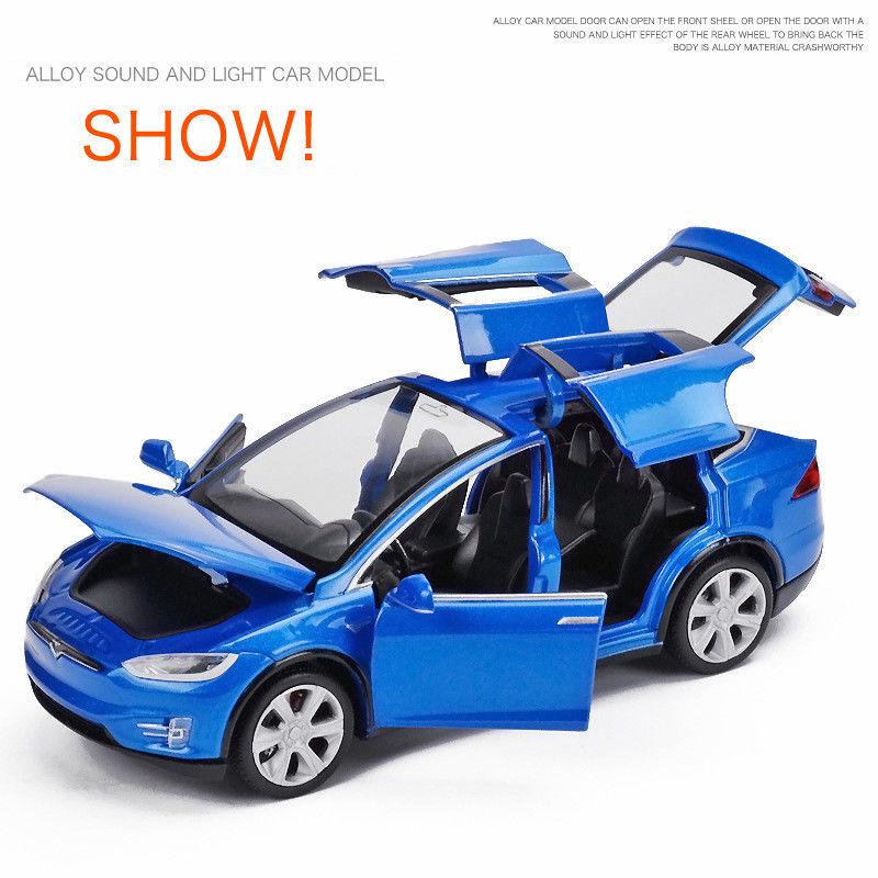 Buy Lovely Mini 1:32 Tesla Model X 90D SUV Diecast Car Sound&Light Pull ...
