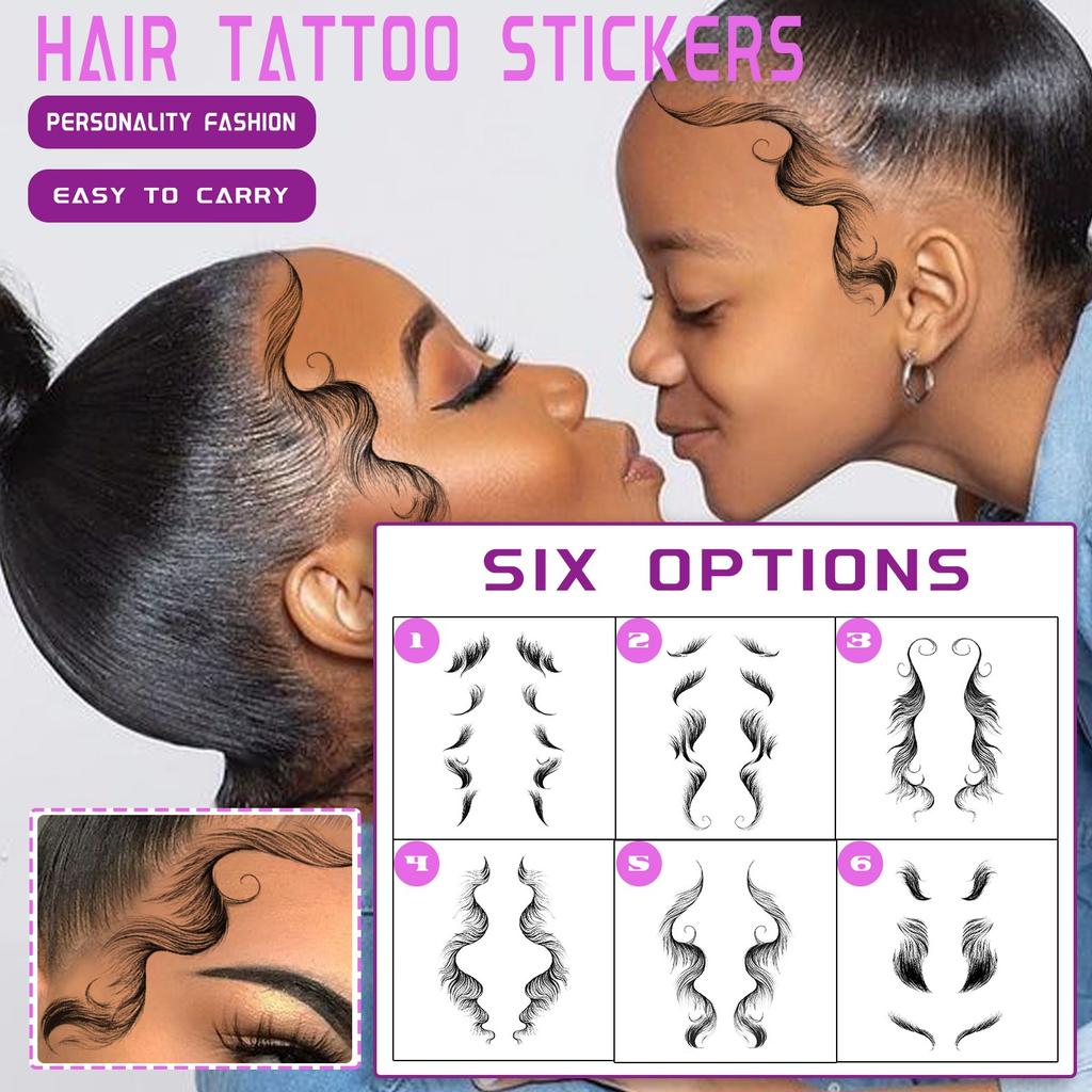 Forehead Hair Tattoo Stickers Salon DIY Hairstyling,Hair Stickers ...
