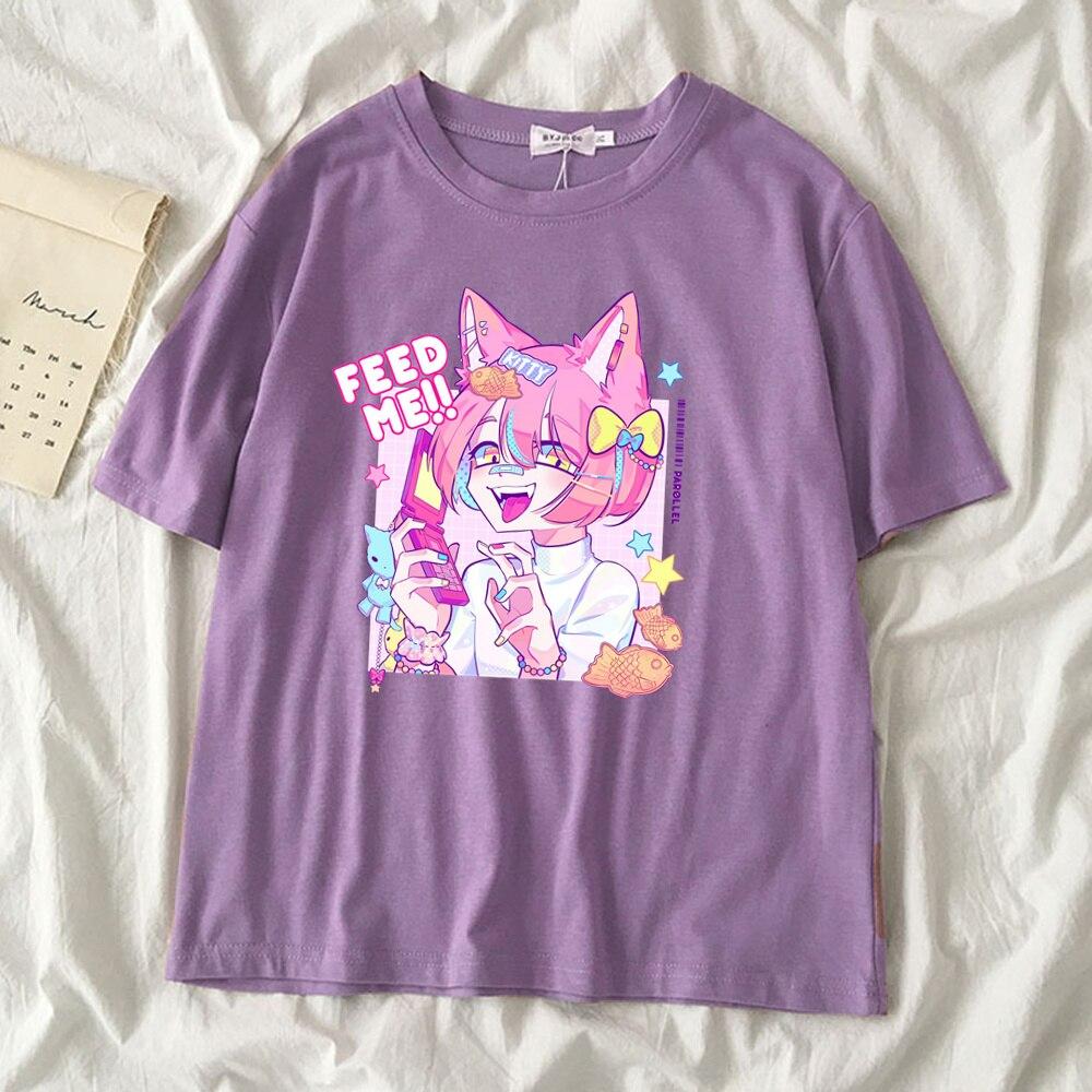 Buy Anime Feed Me Girl Senpai Women 10 Colors T Shirt Gril Summer ...