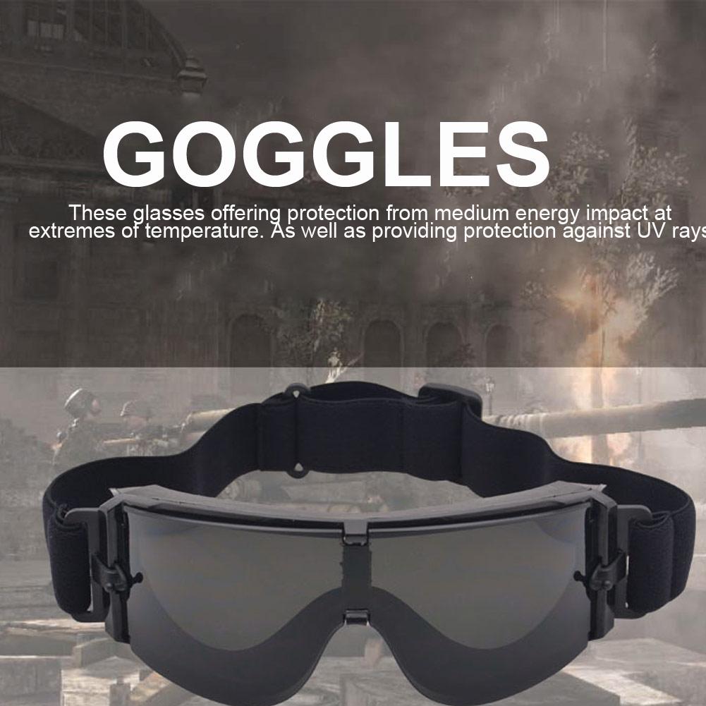 Airsoft X800 Tactical Cycling Eyewear Games Safety Goggles Wind-proof 3 ...