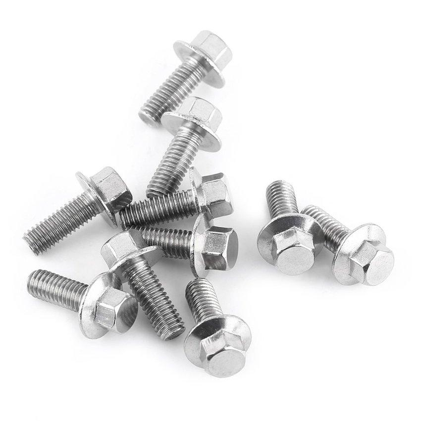 Buy 10 Pieces 304 Stainless Steel Outer Hexagon Flange Face Bolt ...