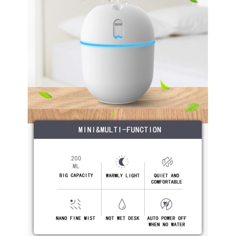 Buy 200ML Mini Portable Ultrasonic Air Humidifer Aroma Essential Oil Diffuser USB Mist Maker ...