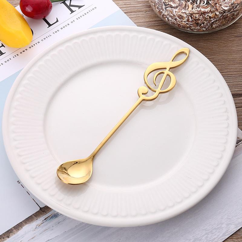 Buy 1PC Stainless Steel Spoon Coffee Spoon Music Shape Mixing Spoon ...