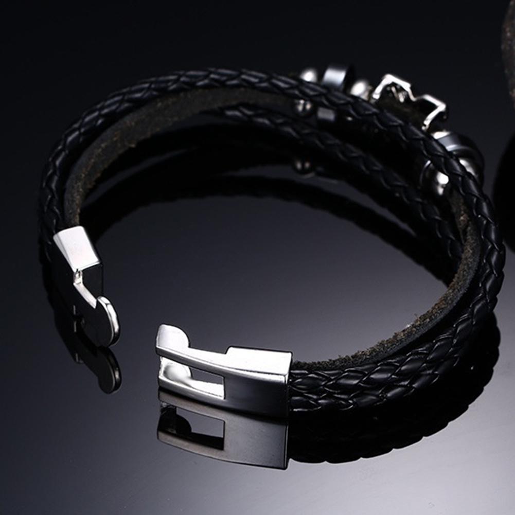 Kjøp Menn Fashion Letter X Armbånd Bangle Flette Faux Leather Clasp ...