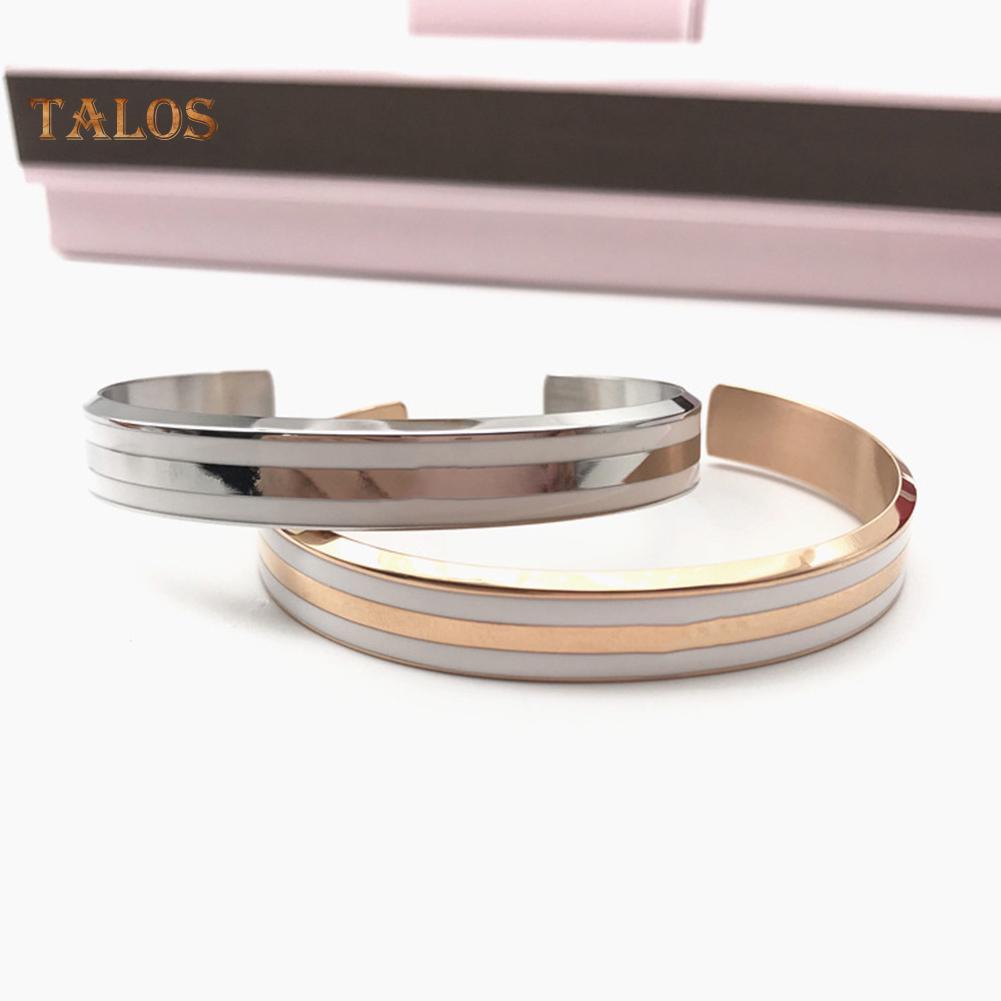 Buy Minimalist Men Women C Shape Titanium Steel Open Bracelet Bangle ...
