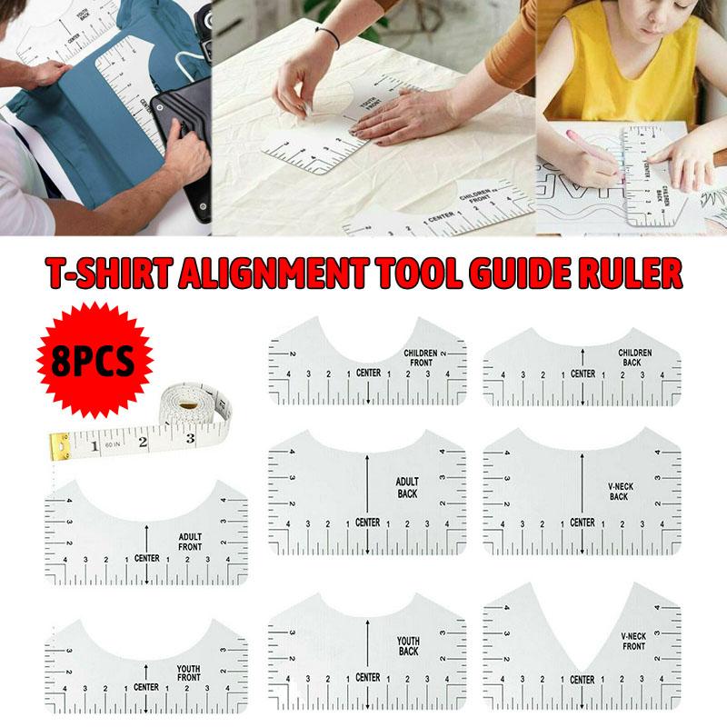 Pdtoweb Vinyl T-Shirt Alignment Ruler Guide Tools Set Sewing Centering ...