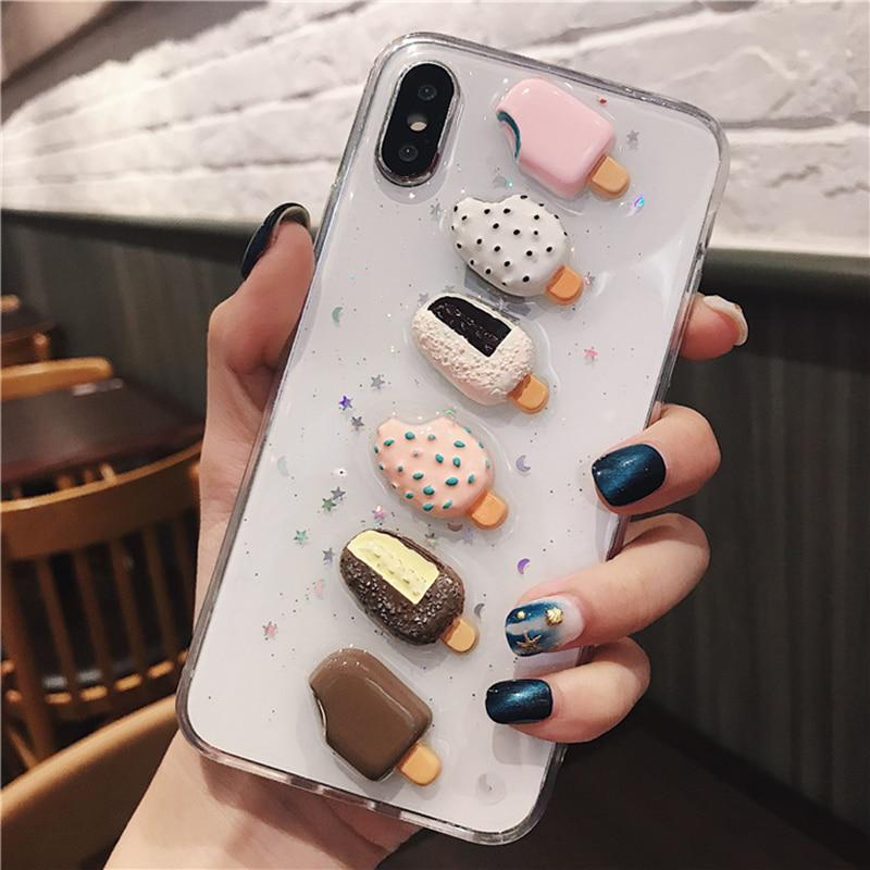 Buy Cute 3D Summer Ice Cream Phone Case for iPhone11 Pro XS Max XR6S 7 ...