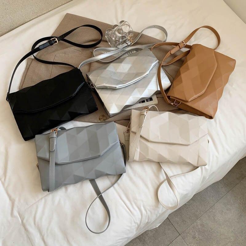 Envelope Design Small Shoulder Bags Solid Color Pu Leather Crossbody ...