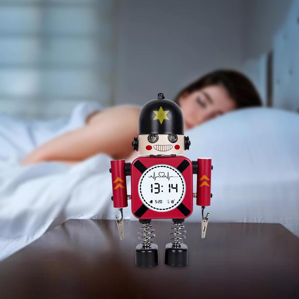💰Kaufe Children Robot Alarm Clock with Eye Light Without Ticking Sound ...