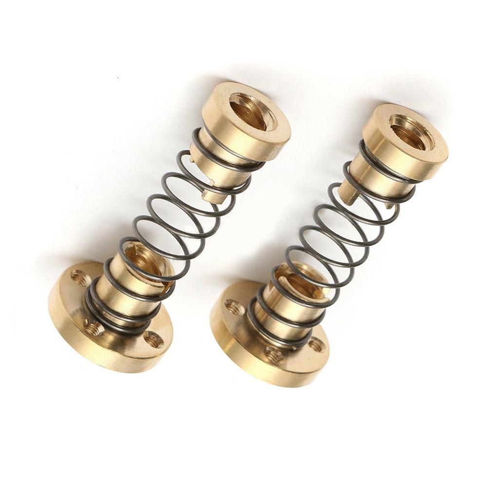 Buy Gold Nuts 2 Pcs Brass Anti-backlash For 8mm Acme Threaded Ball ...