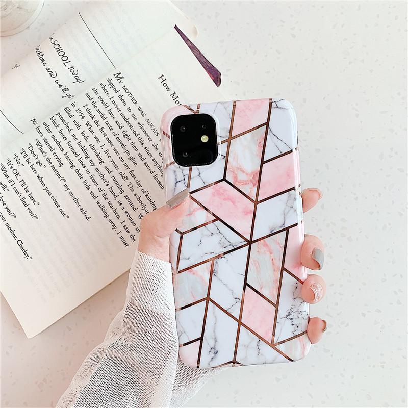 Buy For iPhone 11Pro Max 11Pro 11 Luxury Plating Splice Marble Phone ...