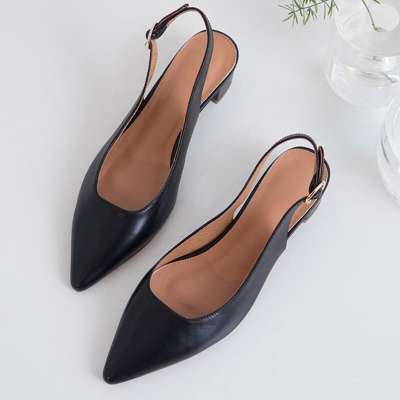 Buy New New Full Grain Leather Pointed Toe Modern Big Size 43 Med Heels ...