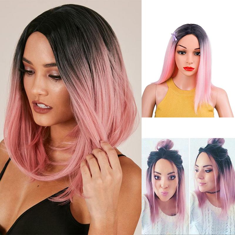 Buy Natural Mid-length Straight Short Wigs for Women Fashion Middle ...