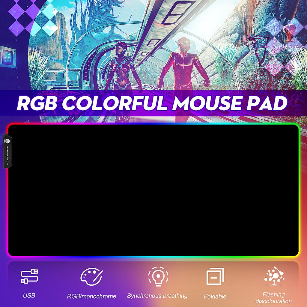 Buy Gaming Mouse Pad Gamer Locking Edge Keyboard Mousepad LED Light USB ...