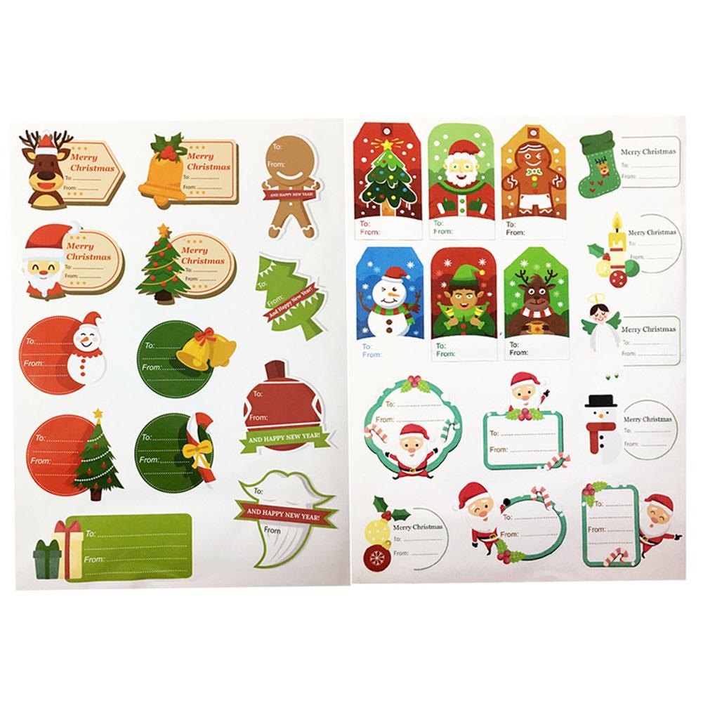 Buy 28PCS Christmas Self Adhesive Gift Tag Stickers Message Sticker Box ...