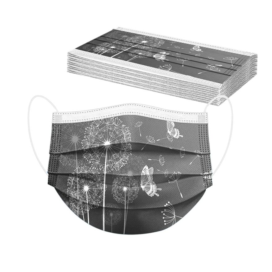 Buy 1 Pack (50 Pcs) Disposable Adult Dustproof Printed Protective Mask ...