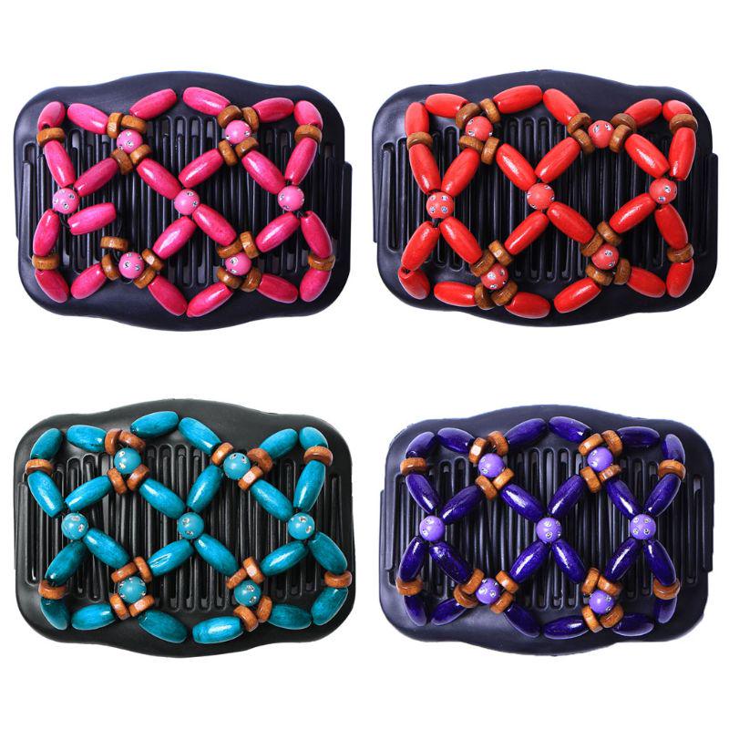 Buy Magic Comb Beaded Floral Easy Updo Bun Hair Maker Double Elastic ...