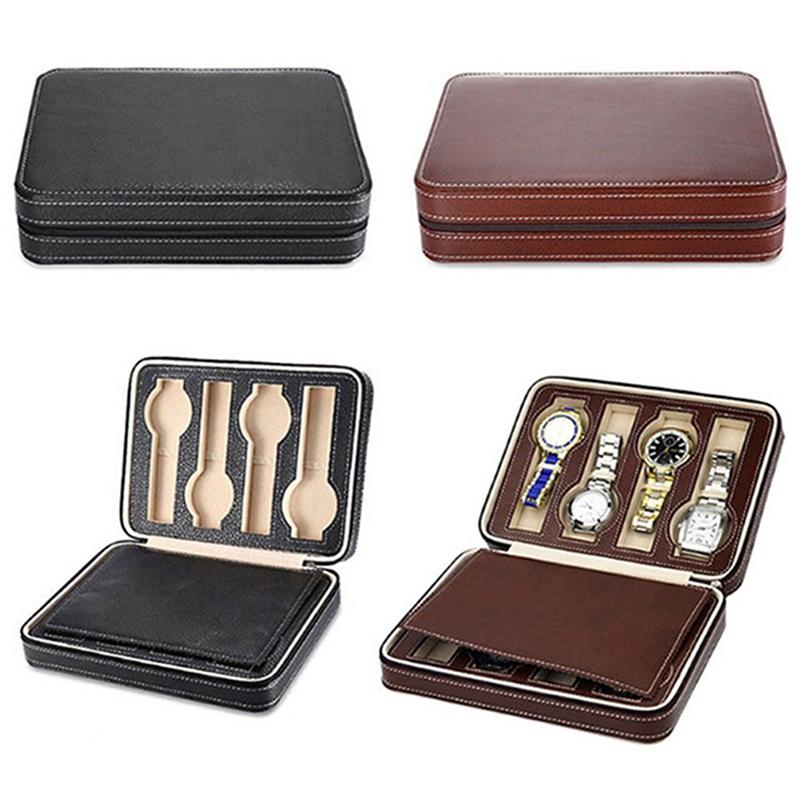 Buy Portable Zipper Leather Watch Case Bag Watch Storage Bag at ...